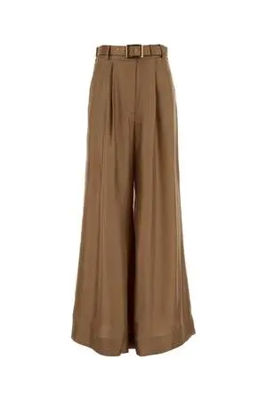 Zimmermann Wide-leg Silk Pants - Brown
