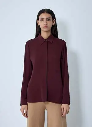 Max Mara Silk Button-down Shirt - Red