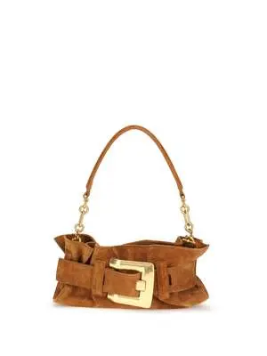 Balmain Suede Leather Anthem Mini Bag - Cream
