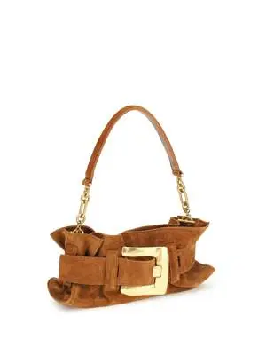 Balmain Suede Leather Anthem Mini Bag - Cream