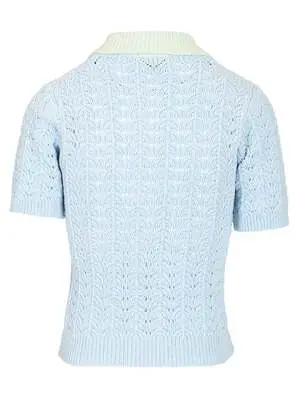 FORTE_FORTE Crochet Effect Polo Shirt