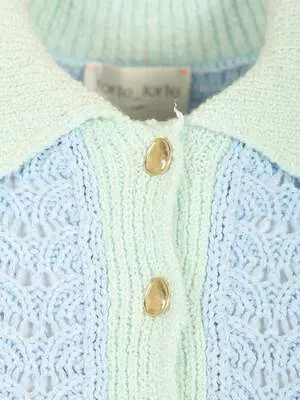 FORTE_FORTE Crochet Effect Polo Shirt