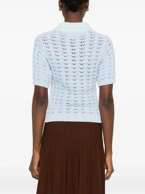 FORTE_FORTE Crochet Effect Polo Shirt