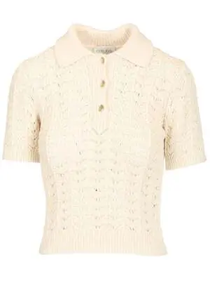 FORTE_FORTE FORTE FORTE Crochet Effect Polo Shirt