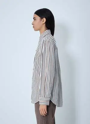 Bottega Veneta Striped Cotton Poplin Button-down Shirt