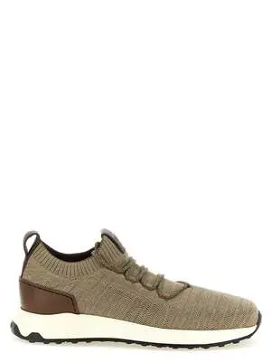 TOD'S TOD'S Technical Fabric And Calf Leather Sock Sneakers Brown