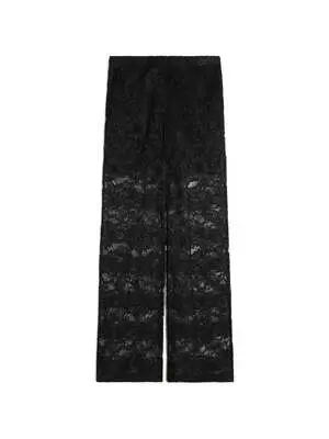 Sportmax Floral Lace Wide Leg Pants - Black
