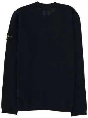 Stone Island Cotton Crewneck Pullover With Logo Patch - Blue