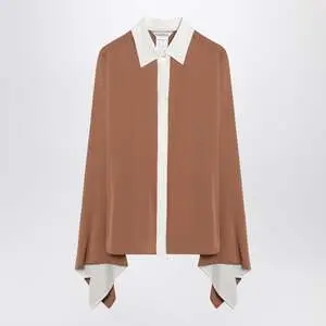 Max Mara Color-block Silk Shirt - Cream