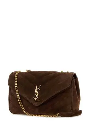 Saint Laurent Medium Loulou Shoulder Bag In Suede - Brown