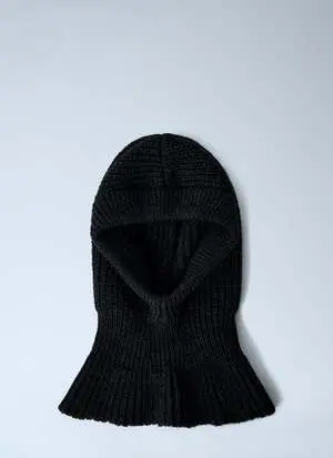 LEMAIRE Knitted Wool-blend Hood - Brown