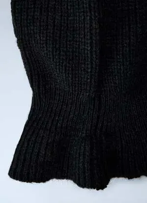 LEMAIRE Knitted Wool-blend Hood - Brown