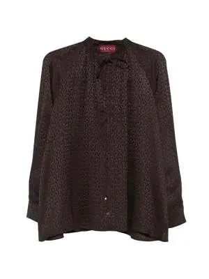Gucci Horsebit Jacquard Silk Shirt