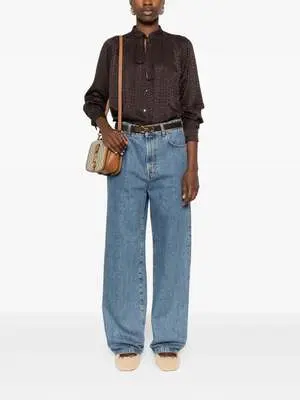 Gucci Horsebit Jacquard Silk Shirt