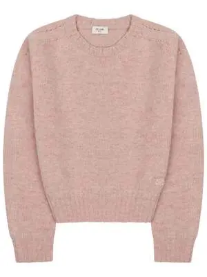 Celine Round Neck Wool Pullover Sweater