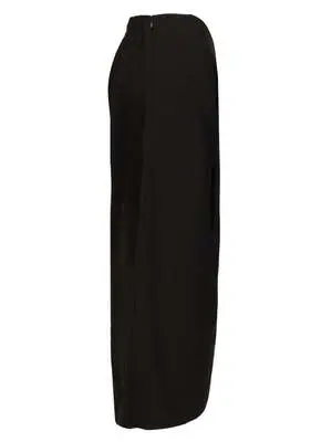 Celine Draped Viscose Skirt With Integrated Leather Belt