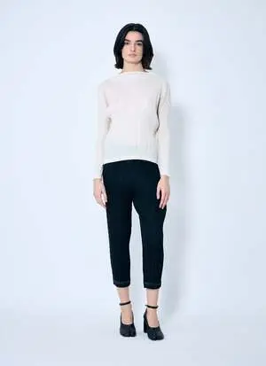 Issey Miyake Cropped Pleated Pants