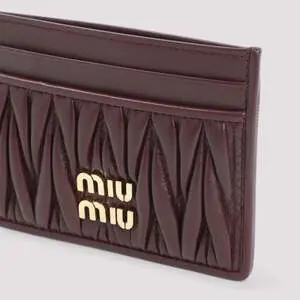 Miu Miu Lamb Leather Cardholder - Red