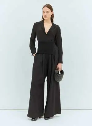 Max Mara Long Stretch Wool Canvas Pants