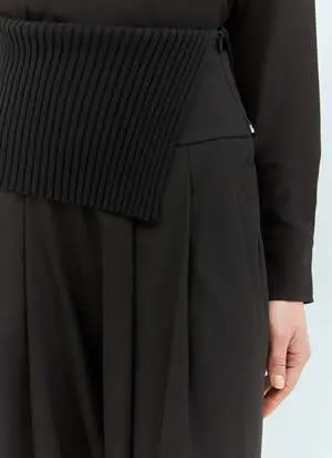 Max Mara Long Stretch Wool Canvas Pants
