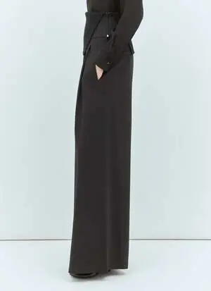 Max Mara Long Stretch Wool Canvas Pants