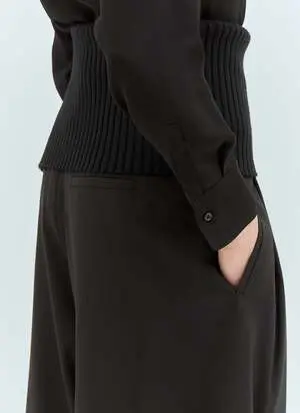 Max Mara Long Stretch Wool Canvas Pants