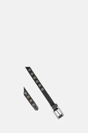 GOLDEN GOOSE Leather Belt With Amber Inserts - Multicolor