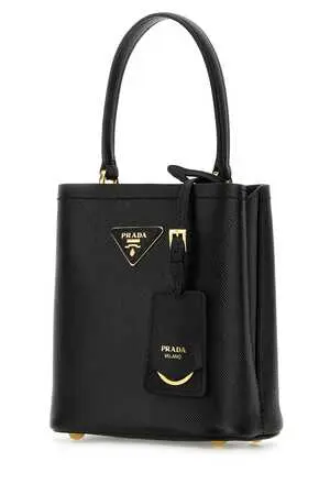 Prada Leather Small Panier Handbag - Black