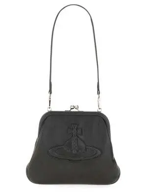 VIVIENNE WESTWOOD Orb Embellished Clutch - Black