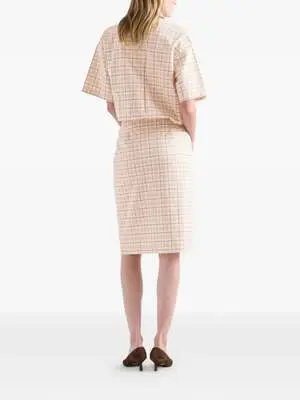Prada Cotton Check Pencil Skirt