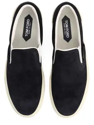 TOM FORD Jude Leather Slip-on Sneakers - Black