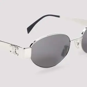 Celine Triomphe 01 Oval Sunglasses - Silver