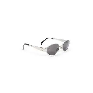 Celine Triomphe 01 Oval Sunglasses - Silver