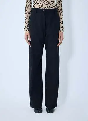 Sportmax Era Paneled Stretch Cotton Trousers - Black