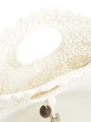 Jacquemus Le Petit Rond Spiaggia Crocheted Raffia Handbag - White