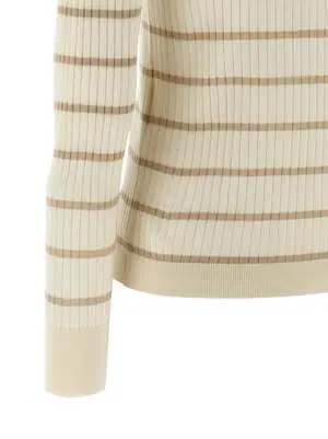 Max Mara Ribbed Cashmere And Silk Blend Polo Shirt - Cream