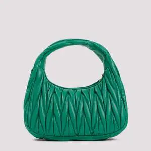 Miu Miu Small Wander Matelassé Hobo Bag - Green