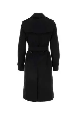 Burberry Gabardine Heritage Kensington Trench Coat - Black