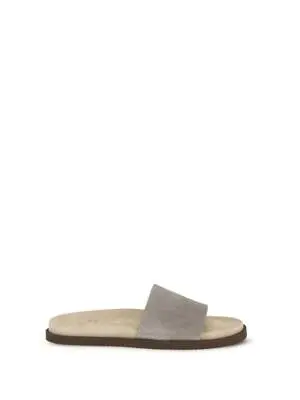 Brunello Cucinelli Suede Slide Sandals