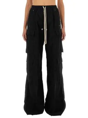 Rick Owens Wide Leg Double Cargo Jumbo Belas Pants - Black
