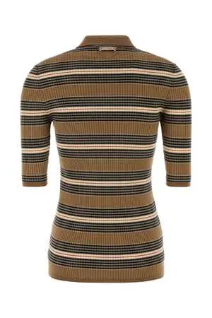 Prada Embroidered Stretch Cotton Blend Polo Shirt
