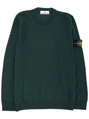 Stone Island Jersey With Logo Patch - Green