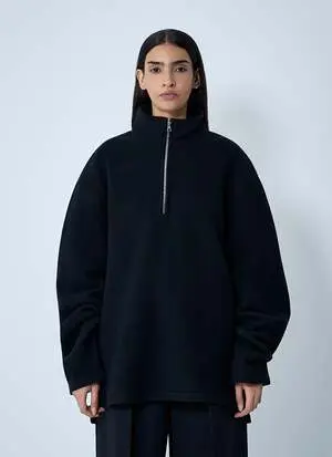 RIER Riera Zip-up Fleece Sweatshirt - Black
