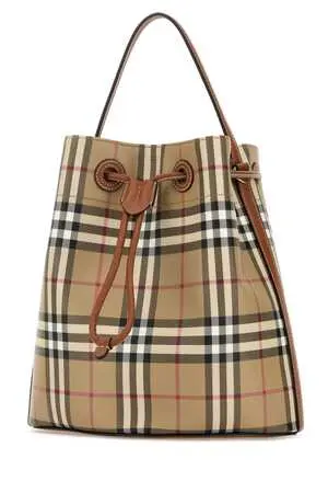 Burberry Printed Canvas Check Bucket Bag