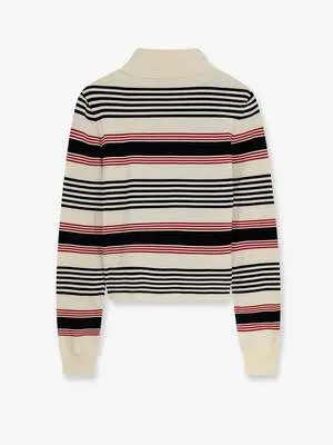 Celine Striped Cotton Polo Sweater - Multicolor