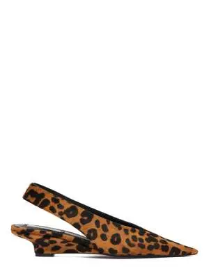 TOTEME TOTEME Wedge Slingback Pumps In Leopard Print Calf Leather Multicolor