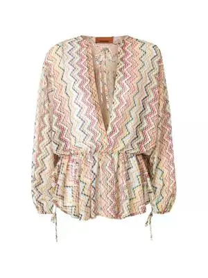 Missoni Chevron-patterned Beach Cover - Neutrals