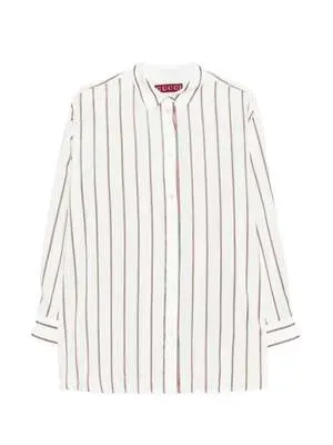 Gucci Silk Shirt With Web Pattern - Multicolor