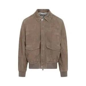 Brunello Cucinelli Suede Bomber Jacket - Multicolor
