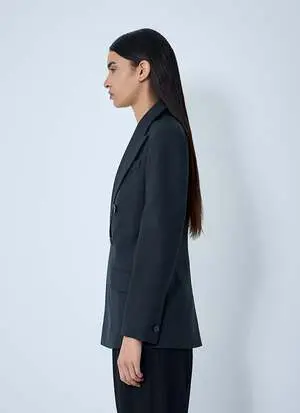 Gucci Double-breasted Wool Blazer With Notched Lapels - Black